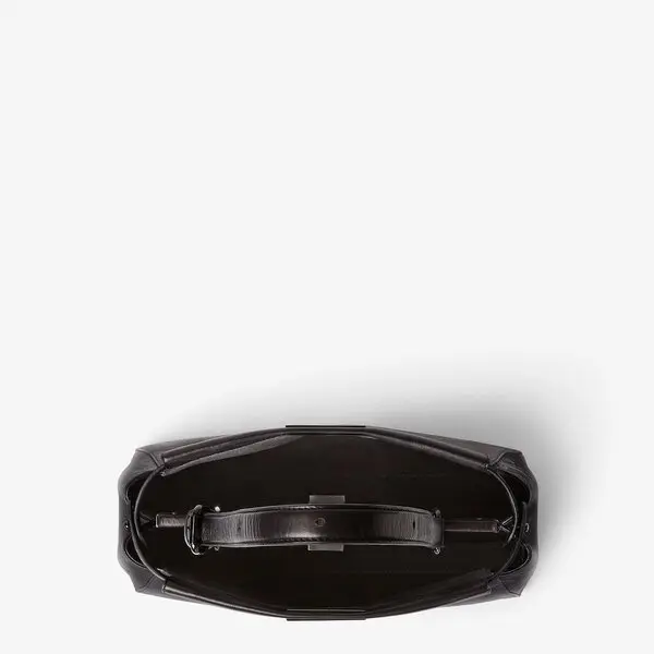 Fendi My Peekaboo Medium Crackled Black Leather Bag